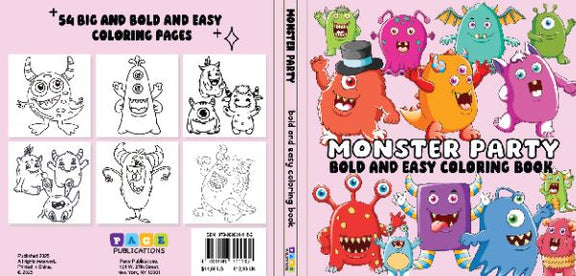 Monster Party Bold and Easy Coloring Book – Page Publications